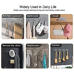 Wall Hooks for Hanging, Heavy Duty Adhesive Hooks, 20 Pack Removable Sticky Ceiling Hooks, Transparent Self Adhesive Shower Hooks,Water & Oil Proof Strong 22lb(Max) Door Coat Hooks