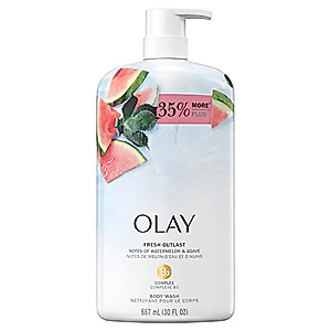 Olay Fresh Outlast Notes of Watermelon & Agave Body Wash, 30 fl oz (Pack of 4)