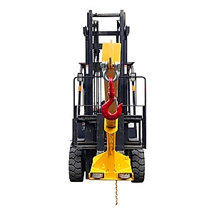 INTBUYING Adjustable Forklift Jib Boom Crane, Lifting up to 4400LB/2T, with a Mobile Crane Hoist and Truss Hook Extension Attachment Ranging from 63-98in, for Forklift Towing and Handling Equipment