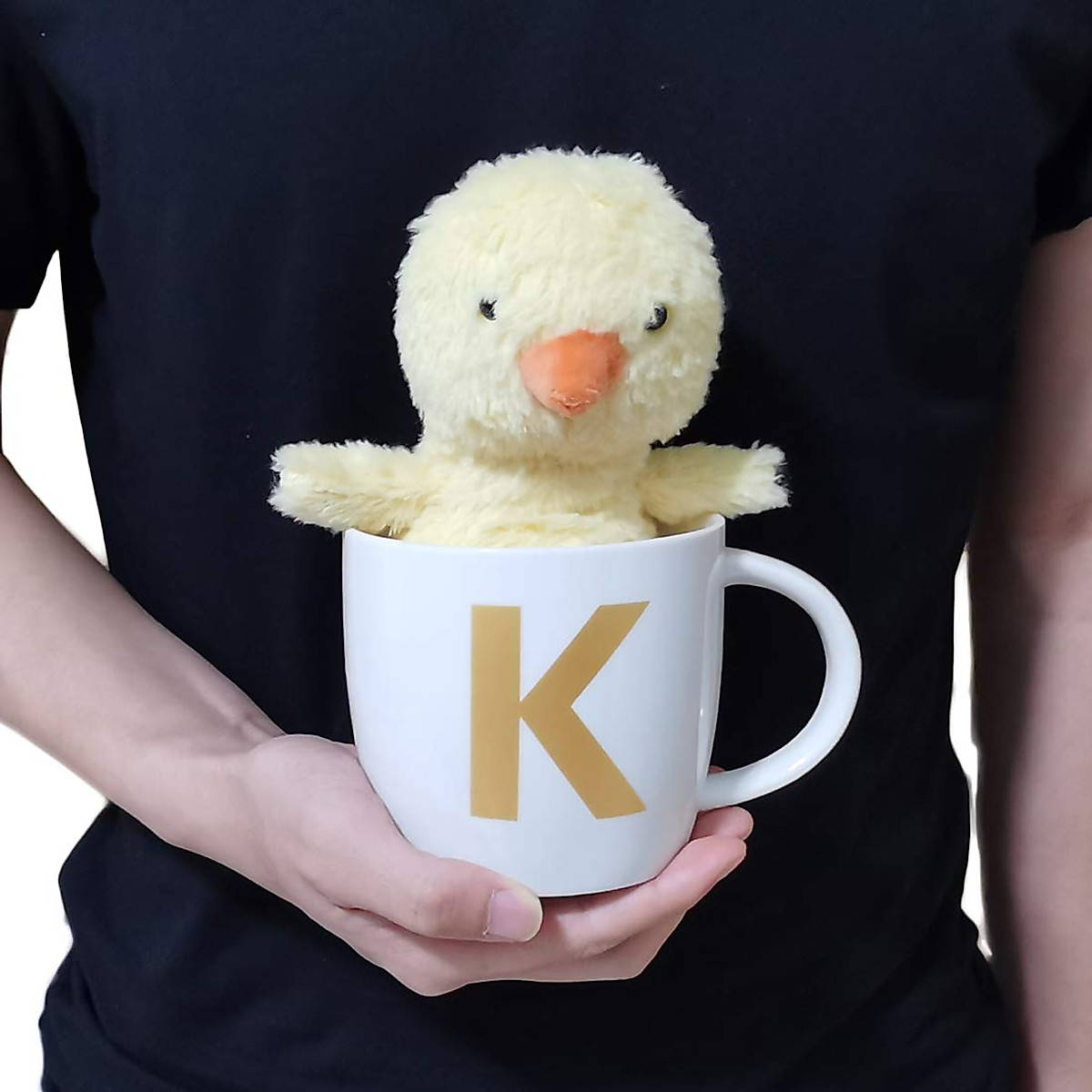 ZaH 16oz Coffee Mug Alphabet Ceramic Mug ABC Letter Cup for Women Men Boys Girls - Home Decoration Initial A-Z Mug (K)