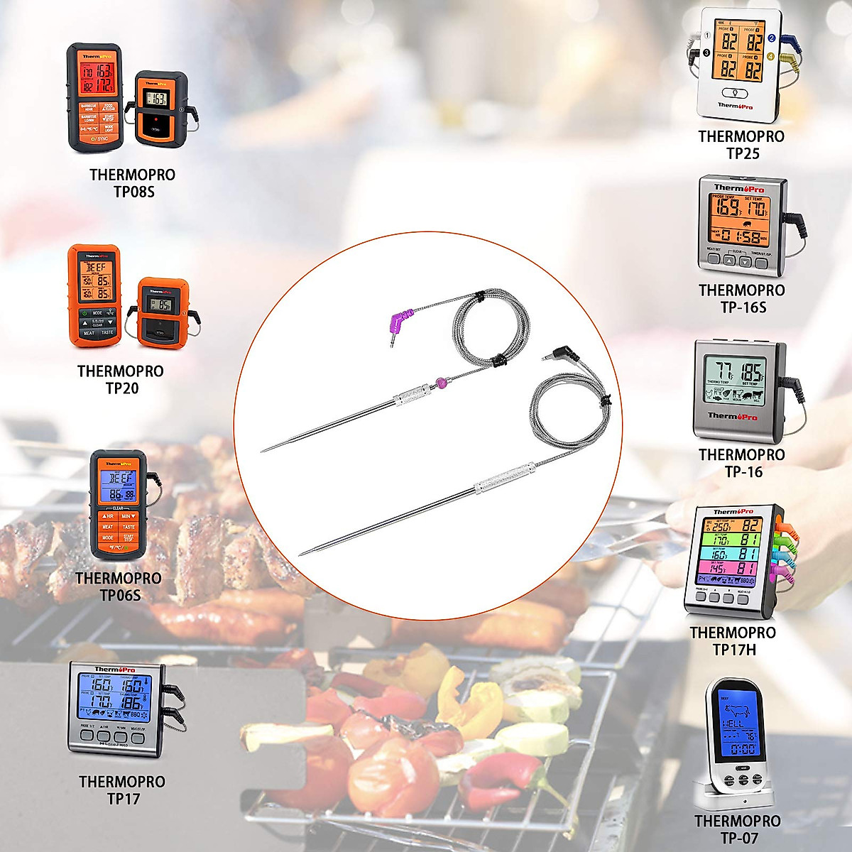 2-Pack Upgraded Replacement Probe for Thermopro TP20 TP08S TP07 TP25 TP930 TP829 TP910 TP826,Ultra Accurate & Fast Meat Temperature Probe for TP20 TP17 TP-27 TP08S TP17H TP06s TP16S TP09 TP28