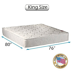 Dream Sleep Legacy 2-Sided Mattress Only with Mattress Protector Included - Orthopedic, Innerspring coils, Long Lasting Comfort by Dream Solutions USA (King 76"x80"x8")