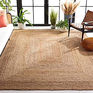 SAFAVIEH Cape Cod Collection Area Rug - 8' x 10', Natural, Handmade Flat Weave Jute, Ideal for High Traffic Areas in Living Room, Bedroom (CAP252A)