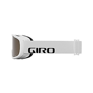 Giro Buster Kids Ski Goggles - Snowboard Goggles for Youth, Boys & Girls - White Wordmark Strap with Amber Rose Lens