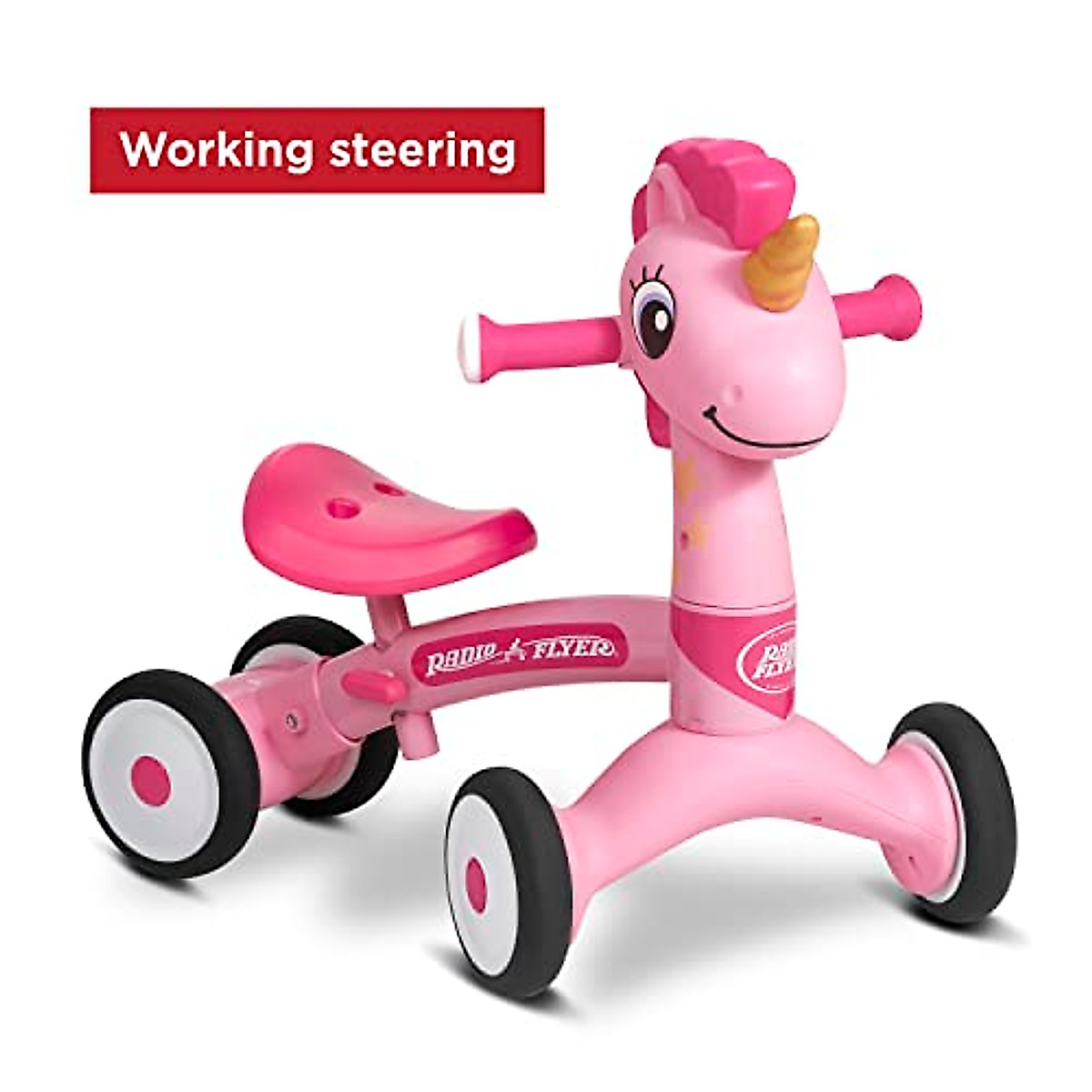 Radio Flyer Lil' Racers: Sparkle The Unicorn Ride on Toy, for Ages 1-3