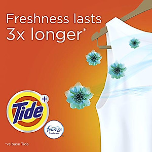Tide plus Febreze Freshness Botanical Rain HE Turbo Clean Liquid Laundry Detergent, 46 oz, 29 loads (Packaging May Vary)