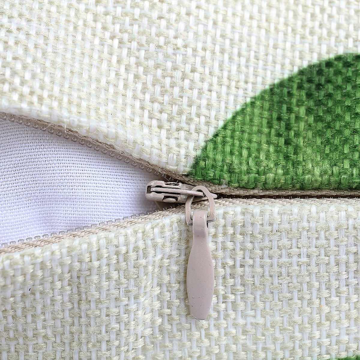 Bonhause Tropical Leaves Throw Pillow Covers 18 x 18 Inch Set of 4 Green Palm Leaf Decorative Pillow Cases Polyester Linen Outdoor Cushion Covers for Sofa Couch Garden Home Decor