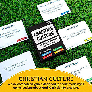 Kulture Games Christian Culture - The Game of Christian Conversations - Fun & Thought Provoking Conversation Starters About God, Christianity & Life – Christian Cards for Bible Study or Youth Groups
