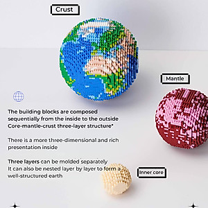 AstroReality: New 3D Pixel Earth Model Building Blocks Set (Pro), 11 Colors and 96 Shapes, Classic STEM Educational Puzzle, Toy for Adults and Kids 12+ (4,000 Pieces)