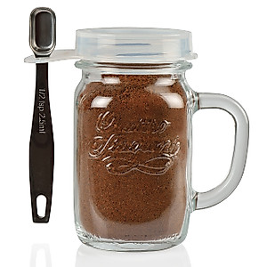 EcoPeaceful 8 Silicone Mason Jar Lids w/Utensil Holder (for Spoon or Straw) - PUSH-ON Mason Jar Caps - One Size For Wide & Regular Mouth Mason Jar Tops - BPA-free, PVC-free, Airtight, Reusable, Vegan