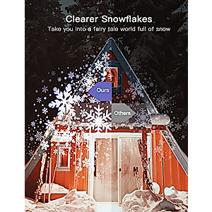 Christmas Projector Lights Outdoor,Snowflake Indoor Outdoor Waterproof LED Landscape Projection Xmas Rotating Snowflakes Decorative Lighting for House Party Wedding Holiday, White, (SW-PL-12)