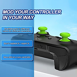 TOMSIN Replacement Joysticks for Xbox One Series X/S Controller,4PCS True Rubberized Thumbsticks Repair Kit for Xbox One Wireless Controller(Green)