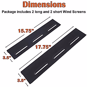 EasiBBQ 5015 Wind Screen for Blackstone 36" Griddle and Other Griddle, Wind Guard, Black