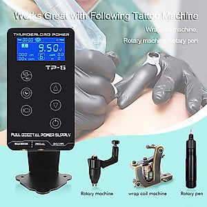TATELF Digital Tattoo Power Supply Touch Screen LCD Power Source for Coil Rotary Tattoo Machines Gun kit Blue