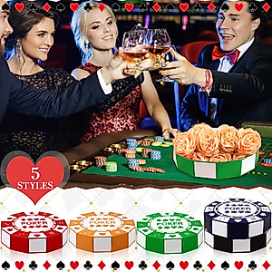 PullCrease 12 Pcs Large Poker Chip Favor Boxes 9 Inch Casino Themed Party Decorations Giant Chip Table Centerpiece for Game Night New Year Prom Casino Birthday Party Supplies