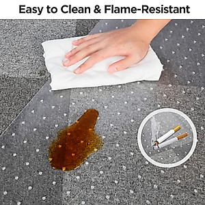 Office Chair Mat for Carpet, 48"X36" Heavy Duty Desk Chair Mat for Carpeted Floors, No Divot Floor Mat for Office Chair on Low and No Pile Carpet, Smooth Glide, Slip Resistant, Transparent