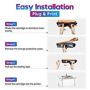 ONLYU Compatible Toner Cartridge Replacement for HP 17A CF217A Toner Cartridge 217A with Chip for HP Laserjet Pro MFP M102w M130fw M130nw M130fn M130a M102a M130 M102 Laser Printer Ink(4 Packs, Black)