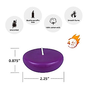 Zest Candle 24-Piece Floating Candles, 2.25-Inch, Purple