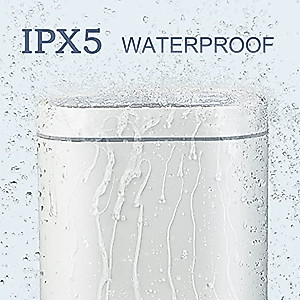 ELPHECO Bathroom Trash Can, 2.5 Gallon Waterproof Motion Sensor Small Bathroom Trash Can with Lid, Slim Plastic Narrow Bedroom Trash Can Office Trash Can, White