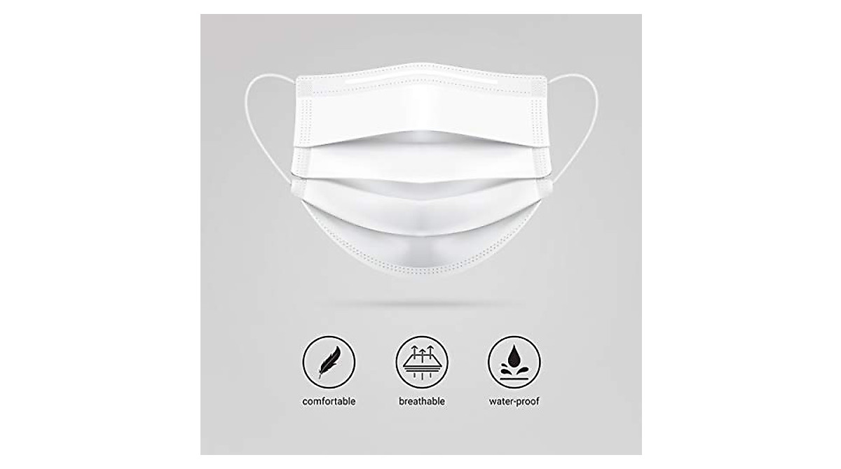 IRIS USA 50 PC Face Masks - Comfortable & Breathable