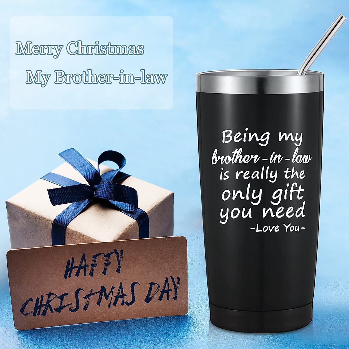 Gifts for Brother-in-law, Being My Brother-in-law Is Really The Only Gift You Need Coffee Mug, Brother In Law Birthday Christmas Gifts, 20 oz Vacuum Insulated Mug Tumbler with Gift Box