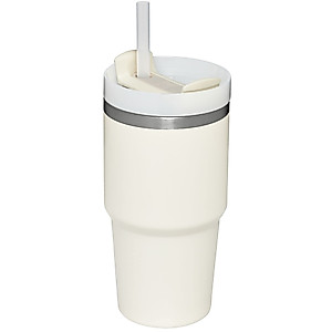 Stanley Quencher H2.0 FlowState Stainless Steel Vacuum Insulated Tumbler with Lid and Straw for Water, Iced Tea or Coffee, Smoothie and More, Cream , 14 oz