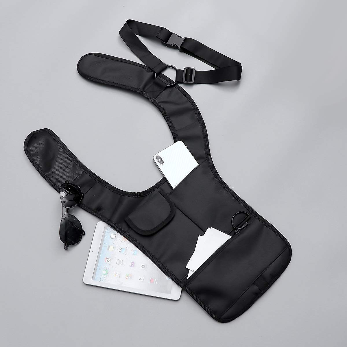 FENICAL Anti- Hidden Underarm Shoulder Wallet Bag Portable Travel Holder Phone Bag for Women Men Unisex (Left Shoulder)