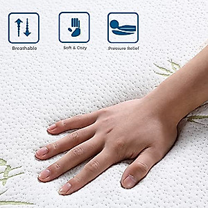 Inofia Folding Mattress, Memory Foam Tri-fold Mattress with Ultra Soft Bamboo Cover, Non-Slip Bottom & Breathable Mesh Sides - Full 6 Inches