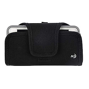 Nite Ize Fits All Phone Holster - Vertical or Horizontal Protective, Clippable Cell Phone Holder for Your Belt Or Waistband - Horizontal - Extra Large - Black