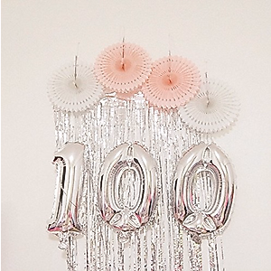 Glanzzeit 16 Inch Silver Foil Balloons Letters A to Z Numbers 0 to 9 for Prom Wedding Birthday Party Decor (Number 1)