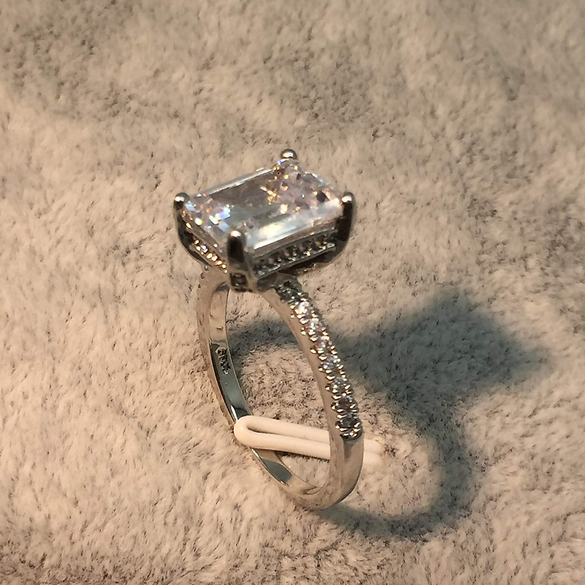 TenFit Jewelry Stunning Flame Solitaire Engagement Ring Cubic Zirconia CZ in White Gold Plated for Women