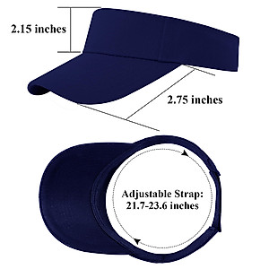 Cooraby Sports Sun Visor Hats Adjustable Sun Visor Caps for Women and Men Black, Navy
