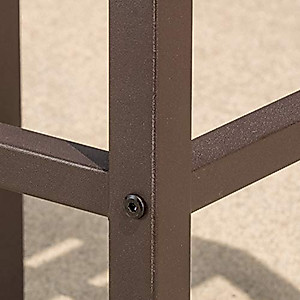 Christopher Knight Home Milos Acacia Barstools, 2-Pcs Set, Dark Brown / Rustic Metal