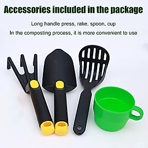 Doorhighpeak Indoor Composter Kit 27L Bucket, Odorless Compost Bin with Sealed Lid and Accessories, Kitchen Countertop Small Composting Container, Food Waste Recycling System Compost Pail