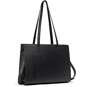 BROMEN Laptop Tote Bag 15.6 inch Briefcases for Women Stylish Business Office Work Tote Bag black