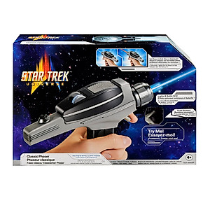 BANDAI Original Series Star Trek Phaser | 10'' Star Trek Model Phaser with Realistic Sounds and Display Stand | Great Collectable Toys Or Star Trek Gifts, (Packaging May Vary)