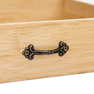 READAEER Bamboo Makeup Organizer with Drawers Large Cosmetic Organizer Countertop