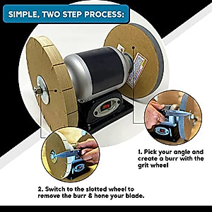 Razor Sharp Edgemaking System 8 Inch Deluxe Blade Sharpening Kit | For 6 Inch Bench Grinder | Made in the USA