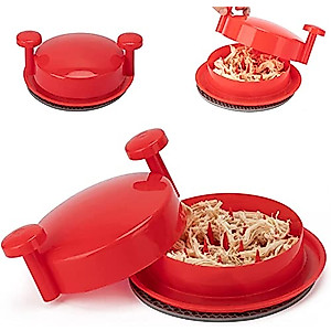 MY DEVELOPMENT Chicken Shredder Tool Twister with Handles | Non-Skid Base Chicken Shredder Machine | Shredder Machine for Beef, Pork and Chicken Meat | Shredder Gadget for Kitchen – Red