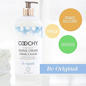 Coochy Intimate Shaving Cream | Shave Conditioner & Moisturizer for Face & Body | Ideal for Sensitive Skin Care, Anti-Bump | Be Original, 32 oz