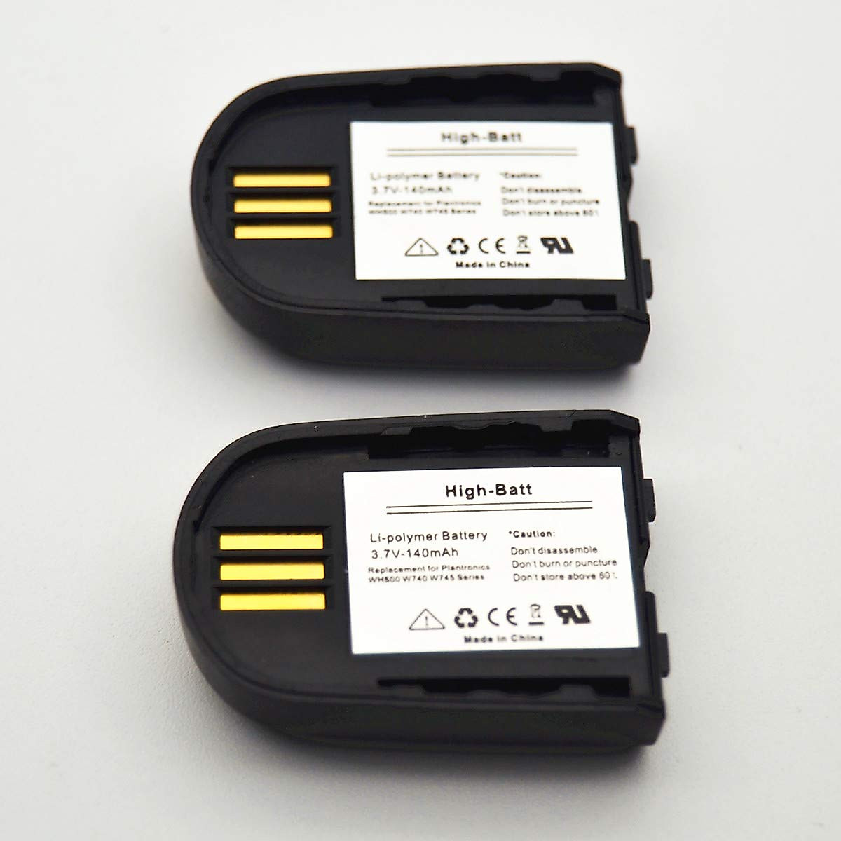 High-Batt WH500 W745 Battery, Replacement Battery 84598-01 82742-01 204755-01 for Plantronics Savi W740 W440-M W440 W740-M W445 86507-01 Wireless Headsets 3.7V 140mAh (Pack of 2)