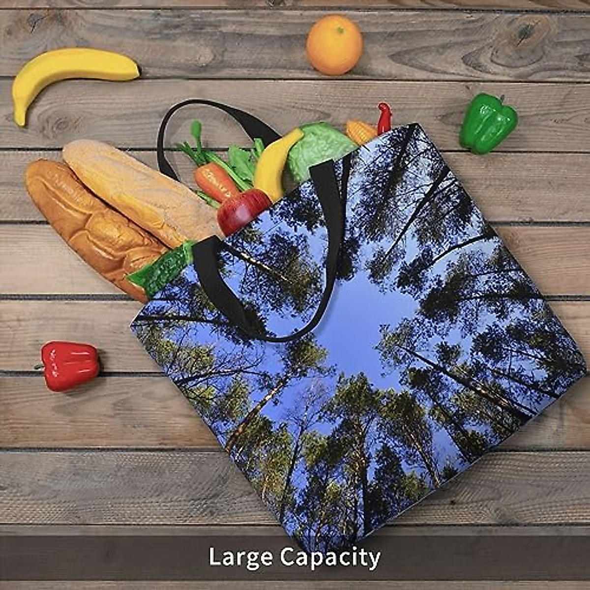 VACSAX Tote Bag for Women Reusable Shopping Bags Tree Print Shoulder Handbag Aesthetic Totes for Grocery