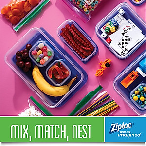 Ziploc Food Storage Meal Prep Containers with One Press Seal, For Travel & Organization, Dishwasher Safe, 14 Piece Set (Variety Pack)