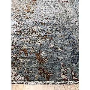 EORC KA1003GY8X10 Hand-Knotted Wool Galaxy Rug, 8'2 x 9'10, Gray