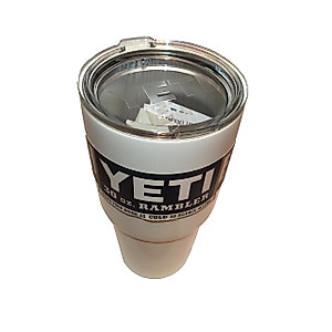 YETI Rambler Cup Custom Colors, 30 oz, Stainless Steel Tumbler, Travel Mug, Powder Coated (Pearl White) by Yeti