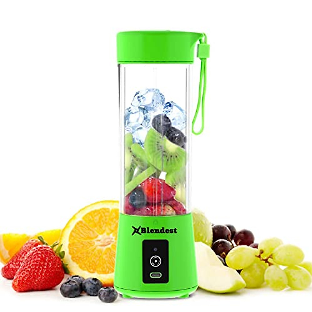 Blendest Portable Blender, USB Travel Juice Cup Personal Travel Blender Baby Food Mixing Machine with Updated 6 Blades with Powerful Motor Speed 18,000 rpm Rechargeable Battery,13.5 OZ (400ml) Green