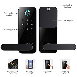 Smart Door Lock,Electronic Digital Bluetooth Smart Deadbolt,Keyless Entry Door Lock with Keypads,Gateway Hub Included, Work with Alexa and Google Home,Smart Life APP,Code for Home Apartment