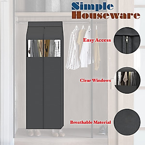 Simple Houseware Long Garment Storage Bag, Dark Grey