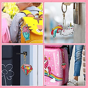 TOY Life Diamond Painting Kit For Kids with Keychains, Crafts for Girls Ages 8-12, Diamond Art for Kids, Diamond Dot Gem Art Kits for Kids, Kids Arts and Crafts for Kid Ages 8-12, Unicorn Painting Kit