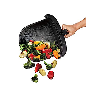 PowerXL Air Fryer Steamer 7 QT 10-in-1 XL Vegetable Steamer and Air Fryer Combo, Toast, Bake, Roast, Broil, Dough Proofing, Warm, Defrost, ST006, Black (7 QT)